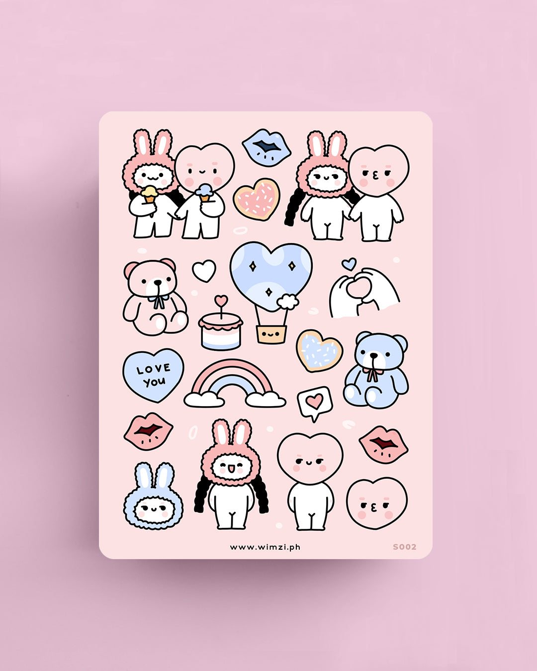 Lovey Dovey Couple Small Sticker Sheet – Wimzi